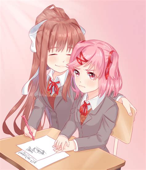 Natsuki And Monika By Shidodraws On Deviantart