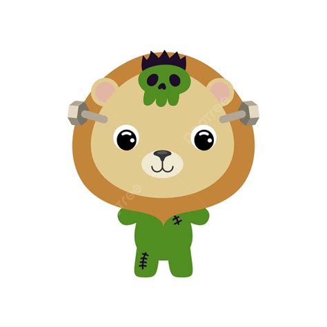 프랑켄슈타인 의상을 입은 귀여운 할로윈 사자 장식 사자 에 Png 일러스트 및 벡터 에 대한 무료 다운로드 Pngtree