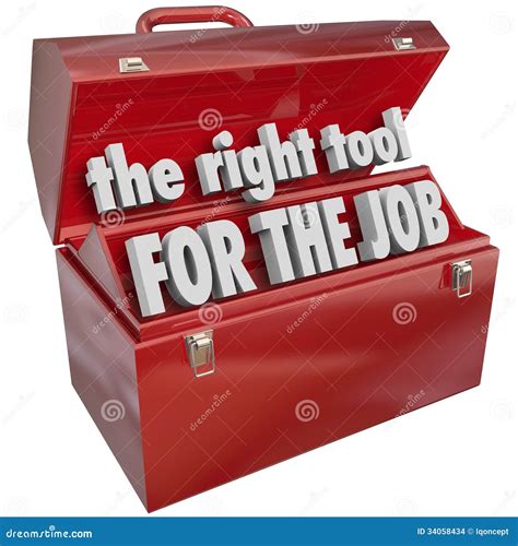 The Right Tool For The Job Toolbox Experience Skills Stock Illustration