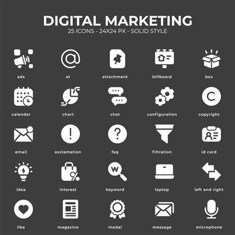 Digital Marketing Icon Pack With White Color 17611458 Vector Art At Vecteezy