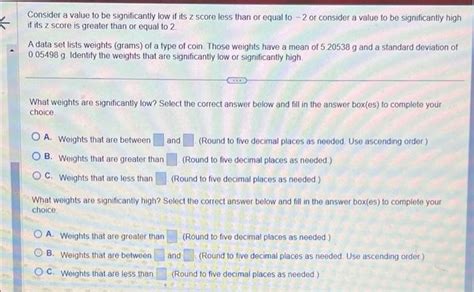 Solved Consider A Value To Be Significantly Low If Its Z