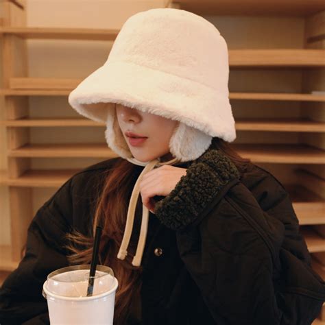 뷰랩 밍크 퍼 귀도리 벙거지 버킷햇 3color