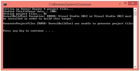 Unrealbuildtool Exception Error Visual Studio 2012