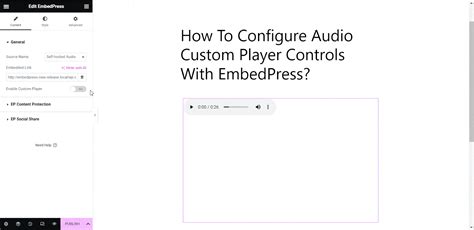 How To Configure Audio Custom Player Controls With Embedpress Embedpress