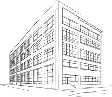 Factory Building Outline Black Illustration 55706431 Vector Art At Vecteezy