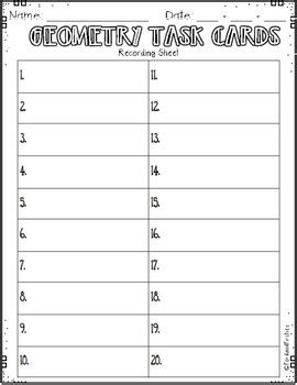 Geometry Task Cards By Ford And Firsties TPT