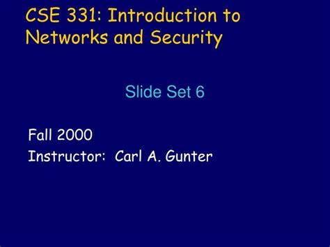 Ppt Cse 331 Introduction To Networks And Security Powerpoint
