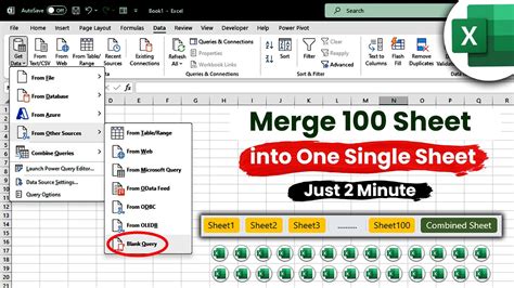 Merge 100s Tables With Append Queries Blank Query In Excel Power Query Youtube