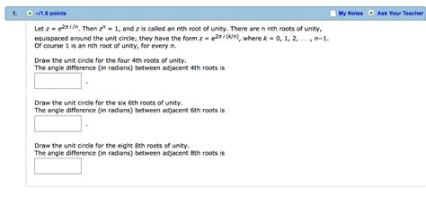 Solved 1 118 Points My Notes Ask Your Teacher Let Z