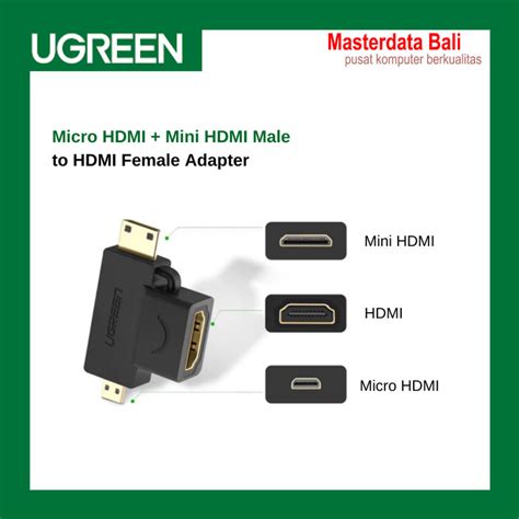 Jual Ugreen Micro Hdmi Mini Hdmi Male To Hdmi Female Adapter Sku