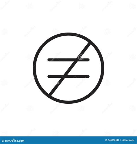 Inequality Icon Black And White Vector Outline Sign 330230196