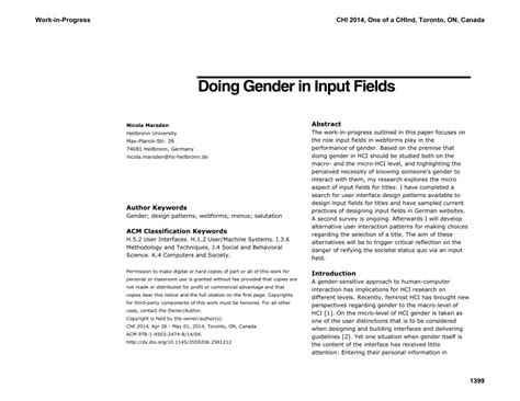 Pdf Doing Gender In Input Fields