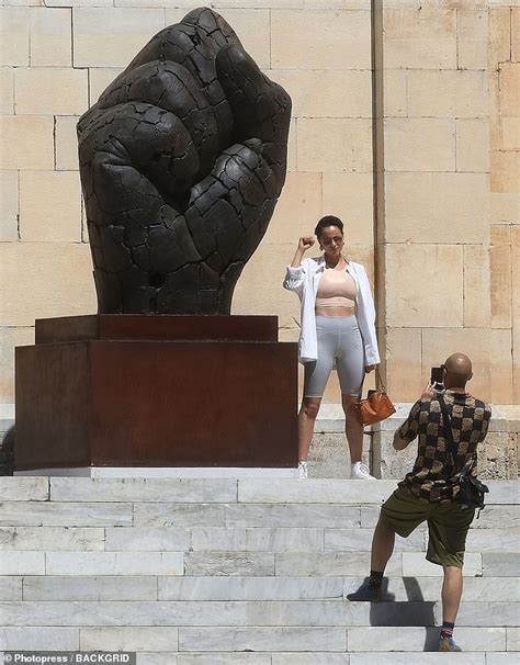Nathalie Emmanuel Strikes A Pose As She Enjoys Some Sightseeing In Italy With Boyfriend Alex