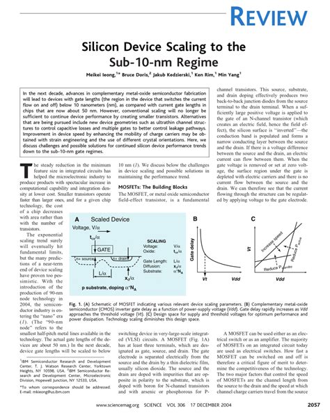 Pdf Silicon Device Scaling To The Sub 10 Nm Regime