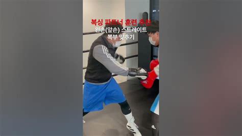 복싱 파트너 훈련 추천 왼손앞손 스트레이트 복부 맞추기 Youtube