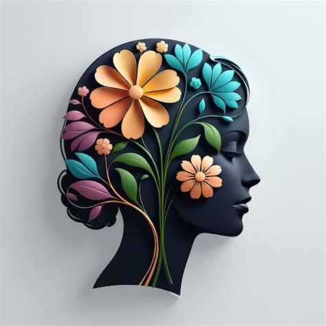 Premium Vector Abstract 3d Rendering Of Human Head With Flowers Inside Abstract 3d Rendering