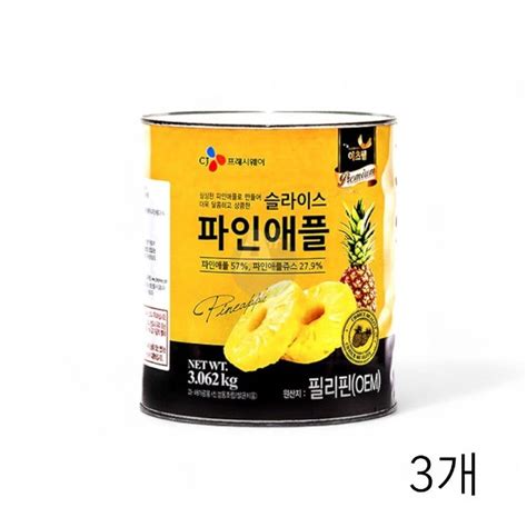 이츠웰 프리미엄 슬라이스 파인애플캔 3062kg X 3개 홈플러스 택배배송
