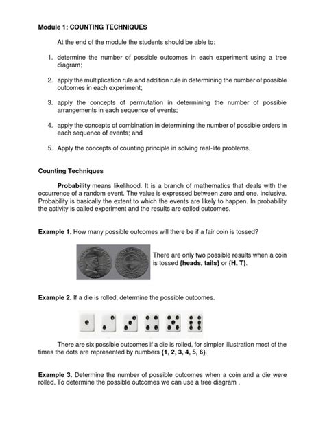 Module 1 Counting Techniques Pdf Probability Permutation