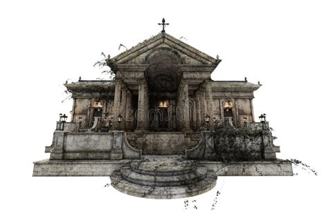 Stone Building Fantasy Architecture With Portal 3d Illustration 3d Rendering Stock