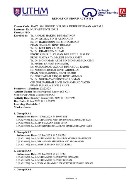 Submission Report Project Proposal Report C1 C3 Pdf