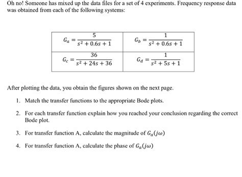 Solved Oh No Someone Has Mixed Up The Data Files For A Set Chegg Com