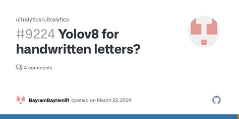 Yolov8 For Handwritten Letters · Issue 9224 · Ultralyticsultralytics