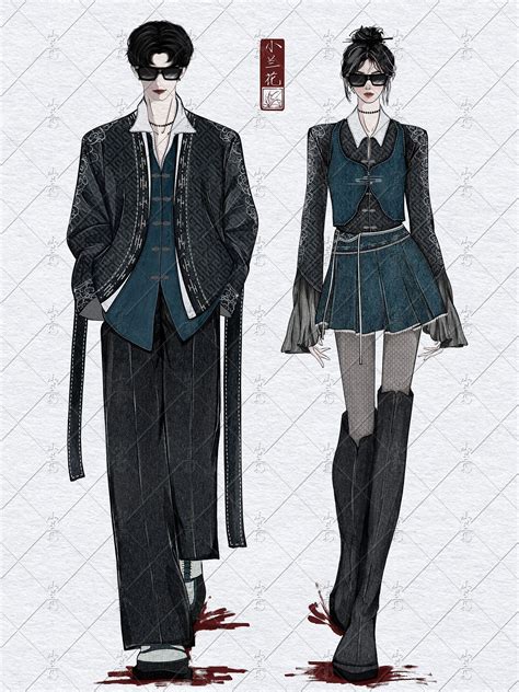 原创 新中式情侣服装设计效果图 Laning小兰花 站酷zcool