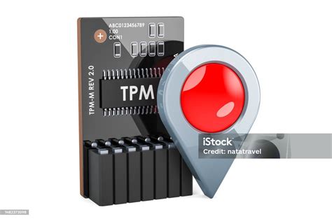 Trusted Platform Module Tpm With Map Pointer 3d Rendering Stok