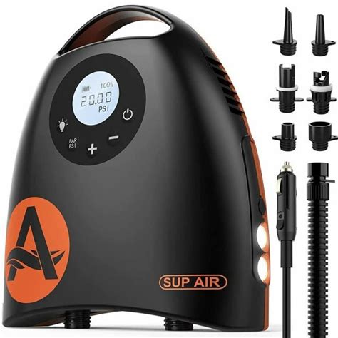 Awesafe 공기 주입식 Sup 패들 보드용 20psi 전기 에어 펌프 고압 지능형 팽창 12v Dc 자동차 커넥터