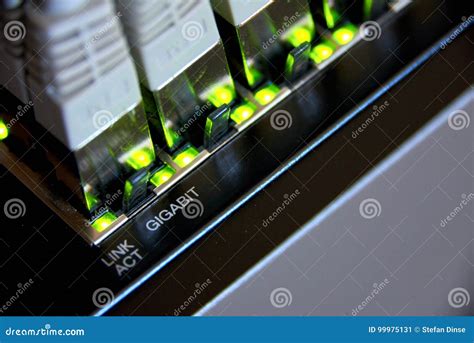 Gigabit Ethernet Connection Stock Image Image Of Closeup Network 99975131