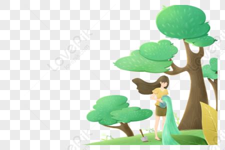 Girls Planting Trees PNG Images With Transparent Background Free Download On Lovepik