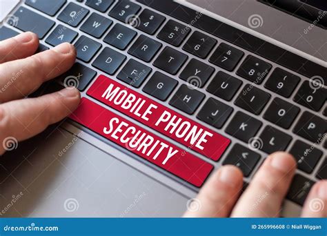 Text Showing Inspiration Mobile Phone Security Word For Secure Data On