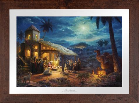 Nativity Thomas Kinkade Painting Away In The Manger Art Prints
