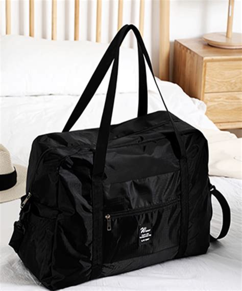 [ 주문폭주 ]블랙 보스턴백 트래블 여행용 접이식 캐리어 결합 보조 가방 폴딩백 에이블리