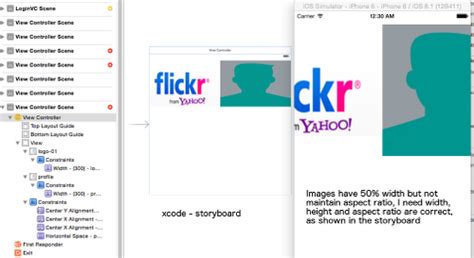 Iphone Autolayout To Adjust Image Size Proportional To 50 Stack