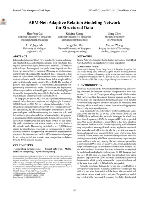 Cai 等 2021 Arm Net Adaptive Relation Modeling Network For St Pdf Deep Learning