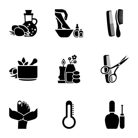 Trendy Spa Tools Glyph Icons 14957694 Vector Art At Vecteezy