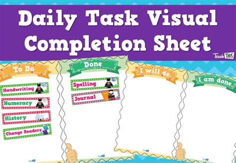 Daily Task Completion Visual Aid Teacher Resources And Classroom