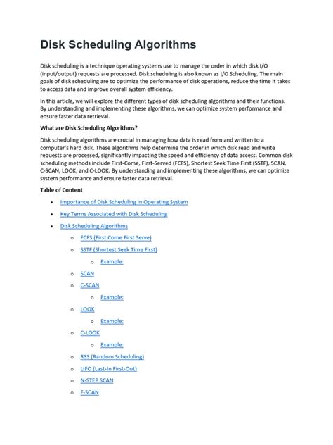 Disk Scheduling Algorithms Pdf Scheduling Computing Disk Storage
