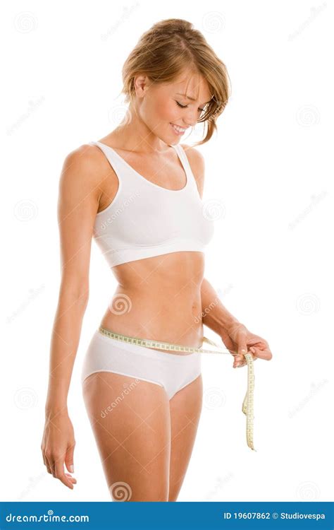 Woman With Measure Tape Stock Photo Image Of Friendly 19607862