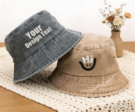 Custom Bucket Hatembroidered Text Logo Hat Textcustom T For Mom