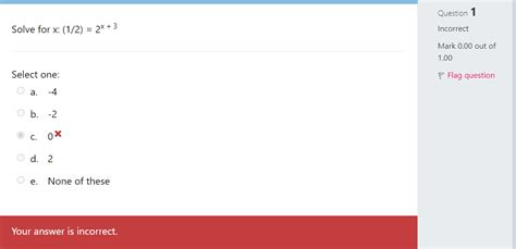 Solved Question 1 Solve For X122x3 Incorrect Mark 000