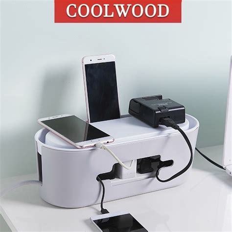 Cable Management Storage Box Wire Organizer Box Power Strip Organizer Plastic Cable Storage Case