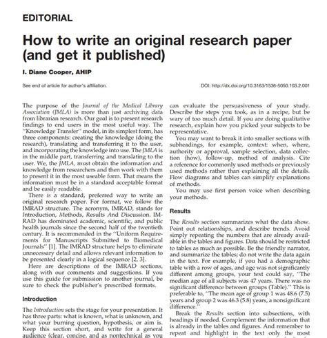Proofreading Getting Published How To Write An Original Research Paper And Get It Published