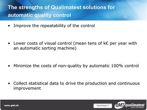 Qualimatest Automatic Quality Control System For Cutting Industry Ppt