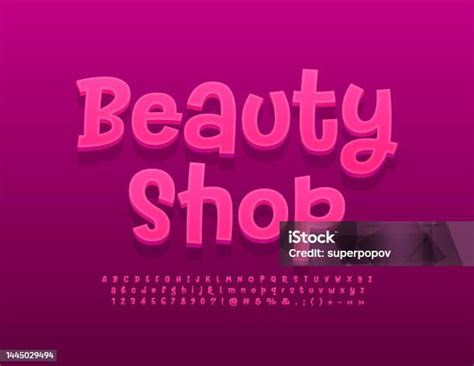 벡터 밝은 기호 미용실입니다 필기 3d 알파벳 문자 숫자 및 기호 세트 고객에 대한 스톡 벡터 아트 및 기타 이미지 고객 광고 그래픽 프린트 Istock