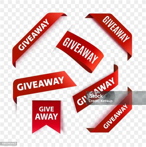 소셜 미디어 게시물에 대한 경품 태그 또는 라벨 빨간색 발표 3d 배너입니다 증정품에 대한 스톡 벡터 아트 및 기타 이미지 증정품 3차원 형태 개념 Istock