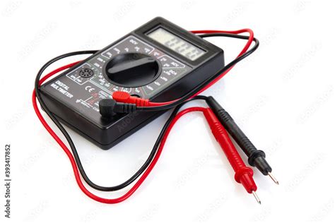 Digital Electrical Tester Multimeter In Black Case Isolated On White
