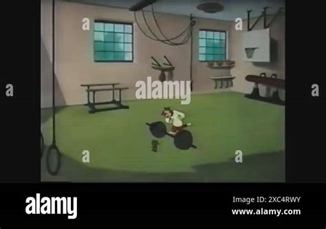 1955 In This Animated Film Herman The Mouse Turns Exercise Equipment