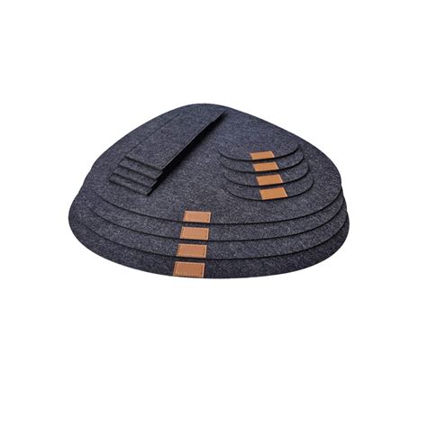 Комплект Подложки за хранене За чинии Чаши Прибори 12 бр Сив Emag Bg